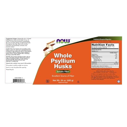 NOW Foods Whole Psyllium Husks 24 oz (680 g) - Natural Fiber Supplement for Digestive Health - 4