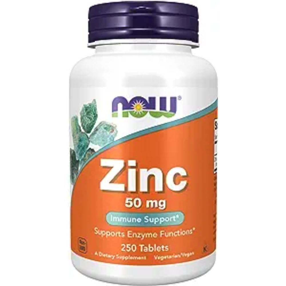 Now Foods Zinc Gluconate 50mg - 250 Tablets | Essential Zinc Supplement for Immune Support in Canada - 1