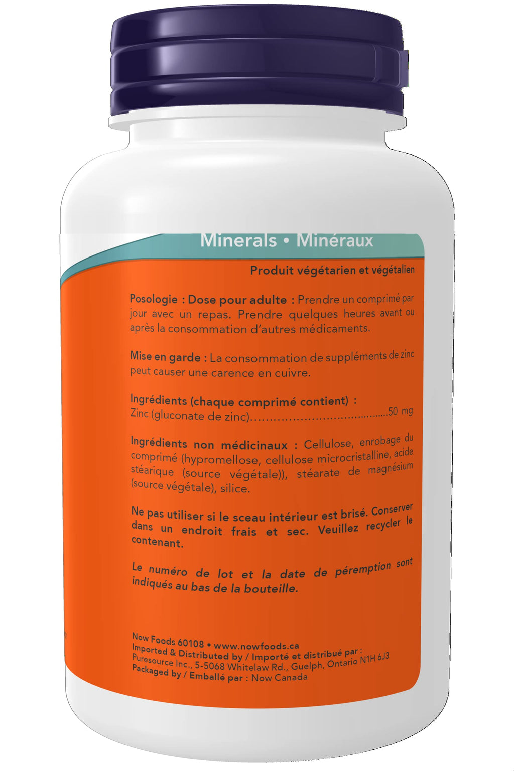 Now Foods Zinc Gluconate 50mg - 250 Tablets | Essential Zinc Supplement for Immune Support in Canada - 3