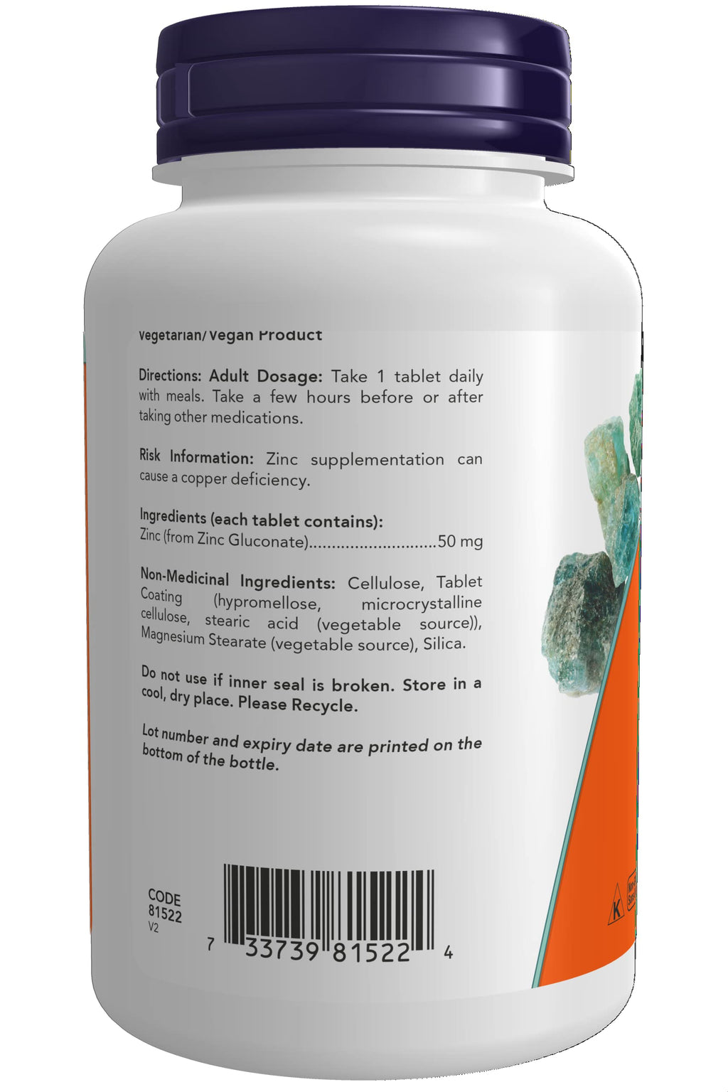 Now Foods Zinc Gluconate 50mg - 250 Tablets | Essential Zinc Supplement for Immune Support in Canada - 5