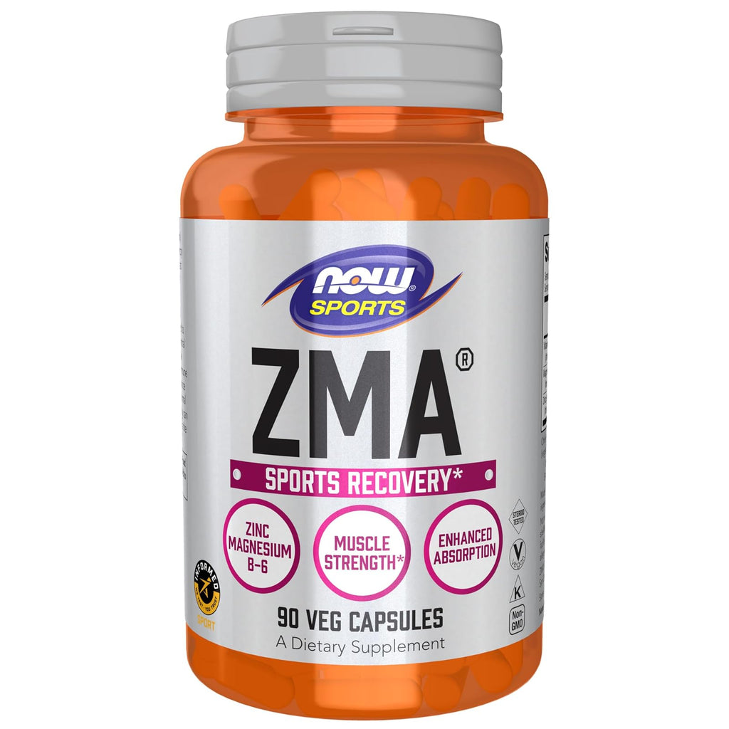 NOW Foods ZMA vitamin B complex capsules