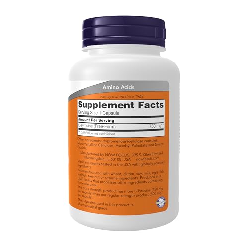 NOW l-tyrosine capsules for stress relief