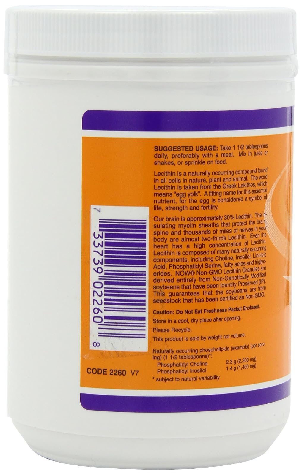 NOW Lecithin Granules for healthy metabolism