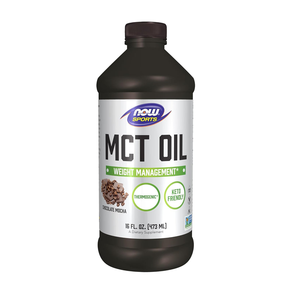 NOW MCT oil chocolate mocha flavor