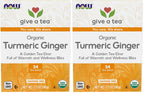 NOW Organic Turmeric Ginger herbal tea bags