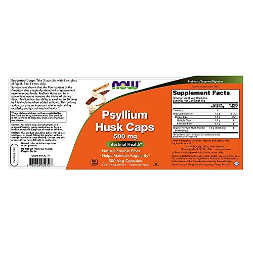 NOW psyllium husk for daily fiber intake