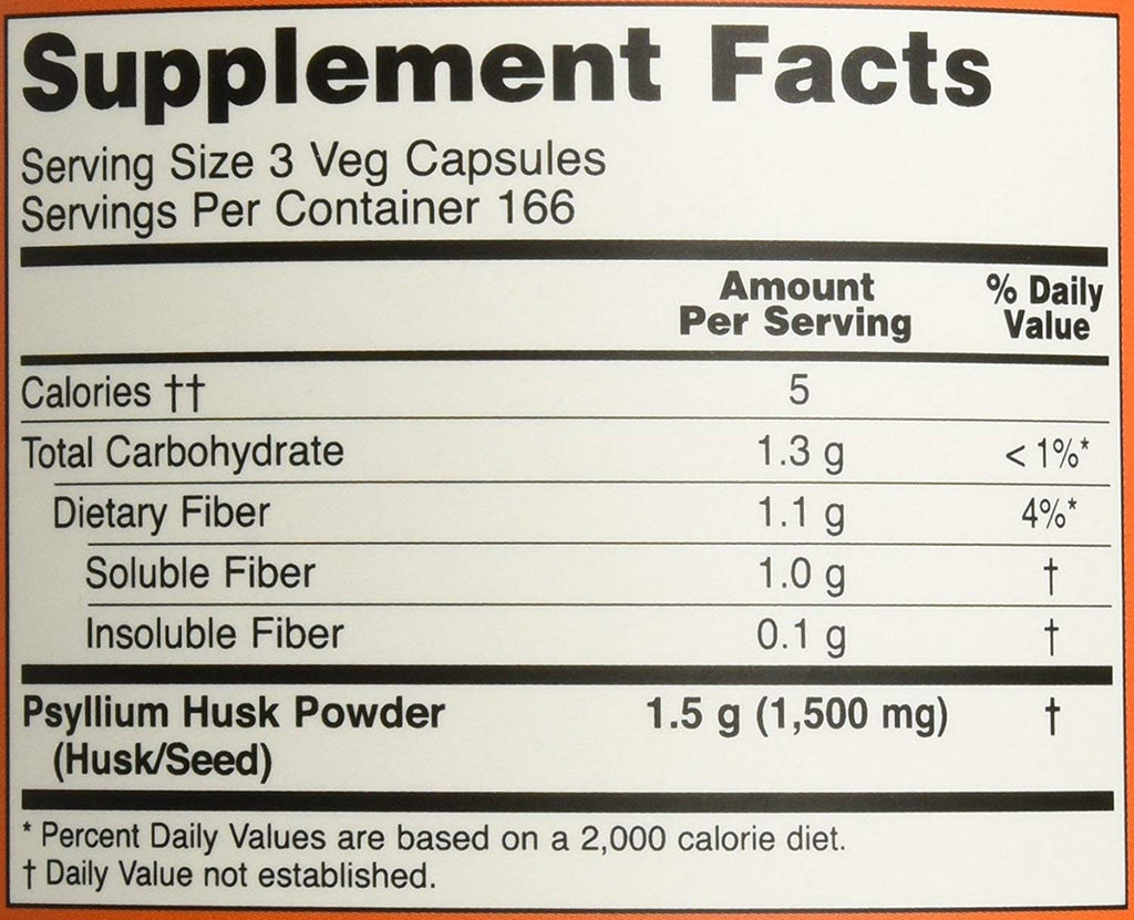 NOW psyllium husk for gut wellness