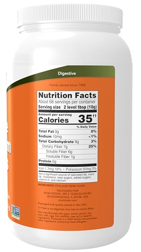 NOW psyllium husk for healthy digestion