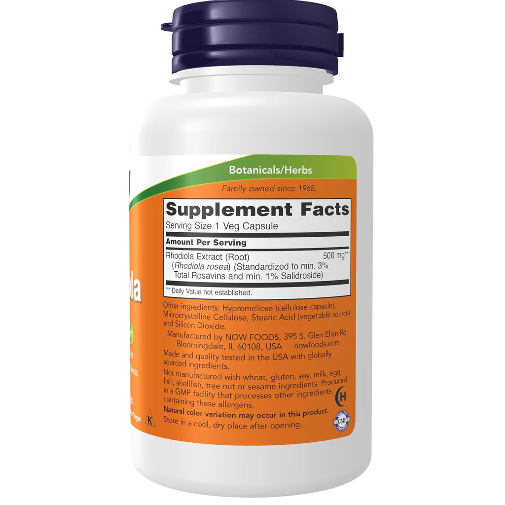 NOW Rhodiola 500 mg supplement