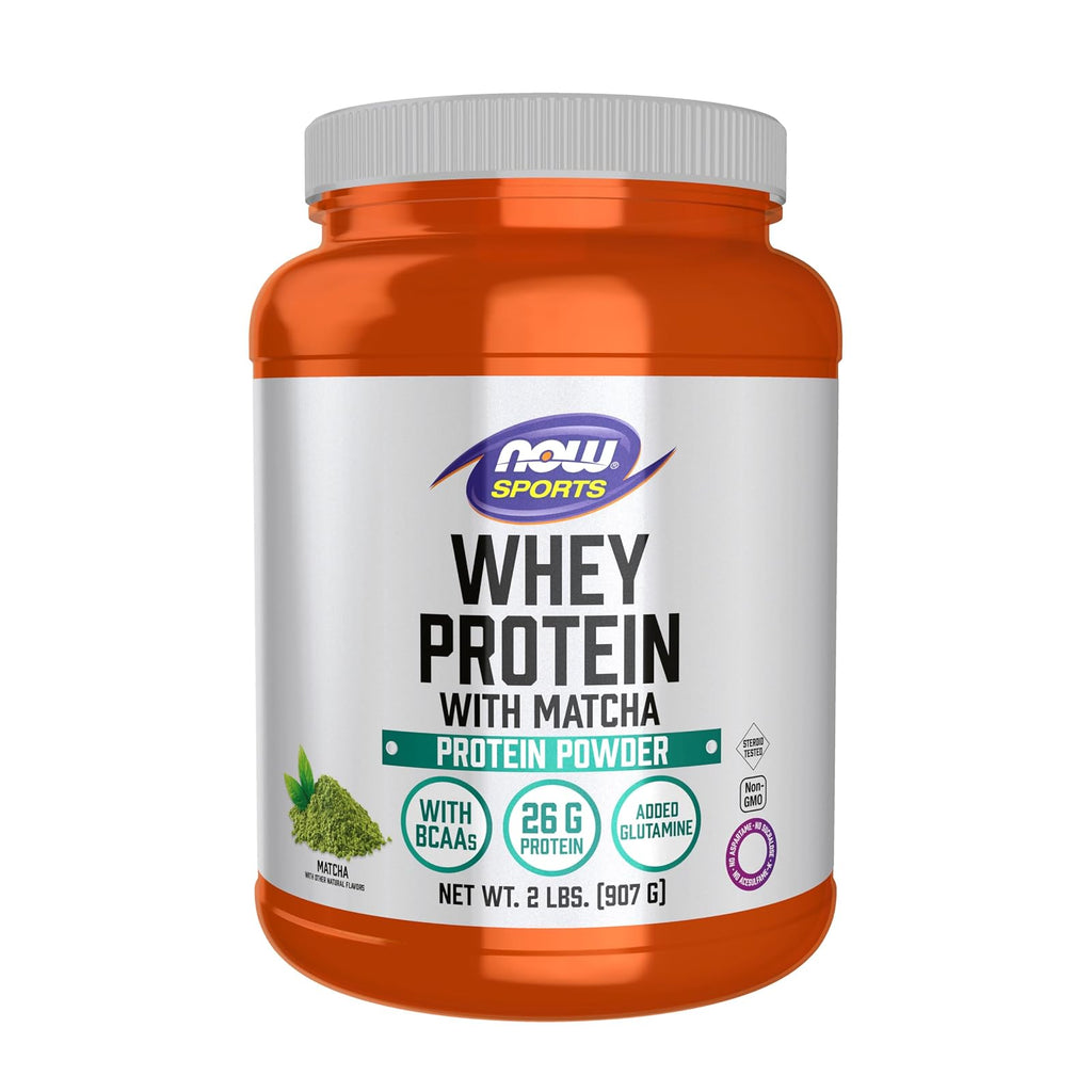 Now Sports whey protein matcha powder
