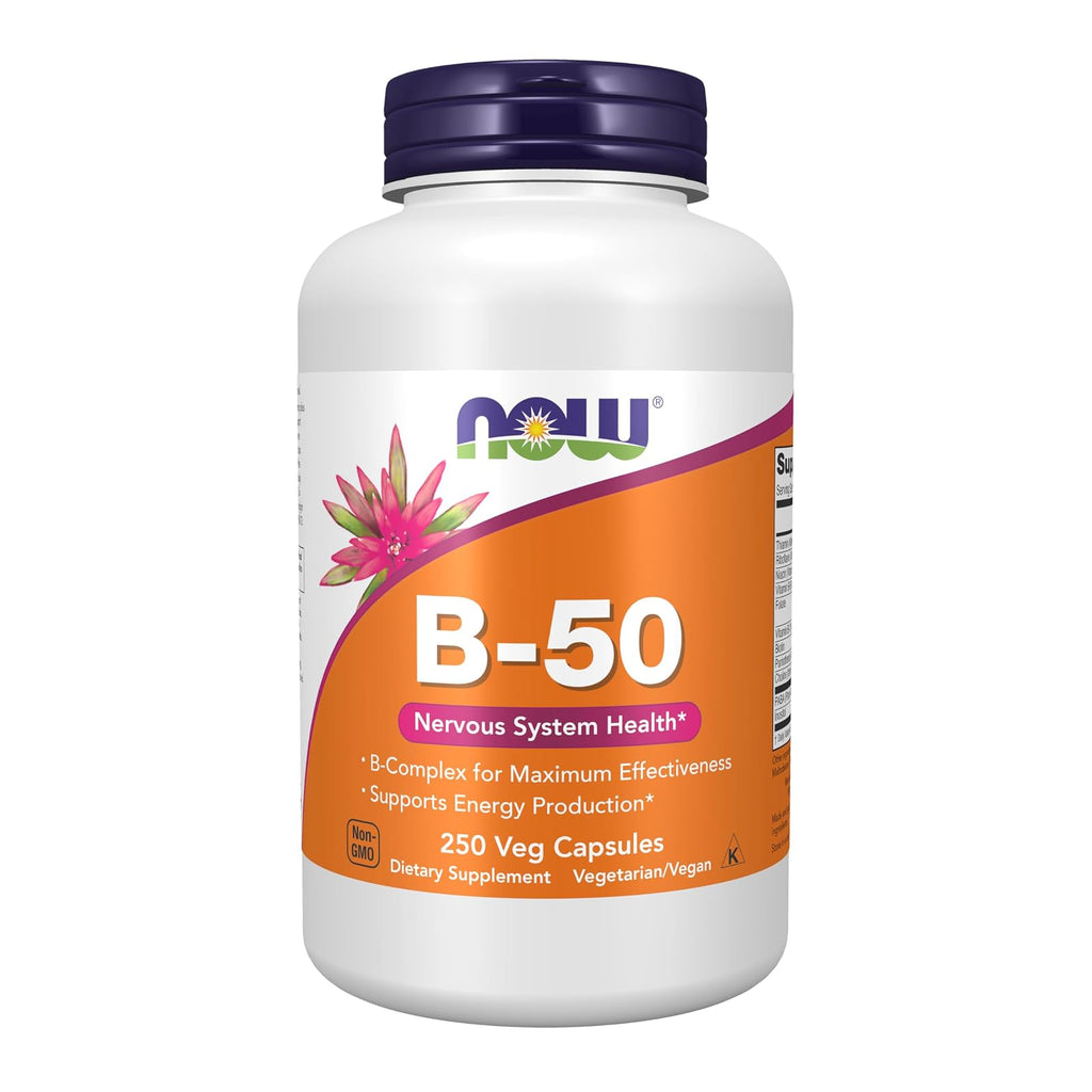 NOW Vitamin B-50 capsules for energy