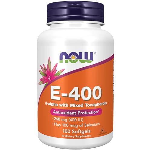 NOW Vitamin E softgels for skin health