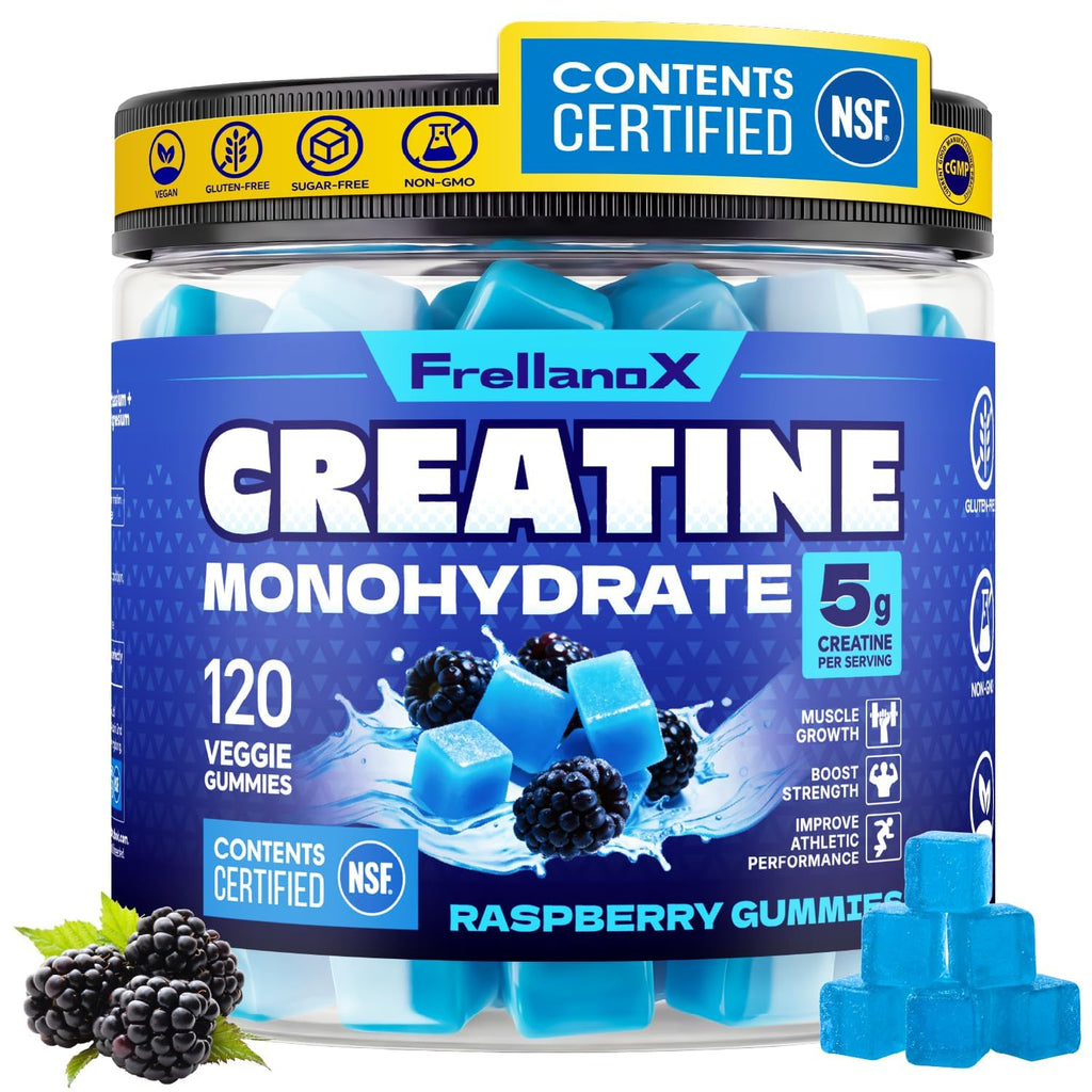 NSF certified blue raspberry creatine gummies
