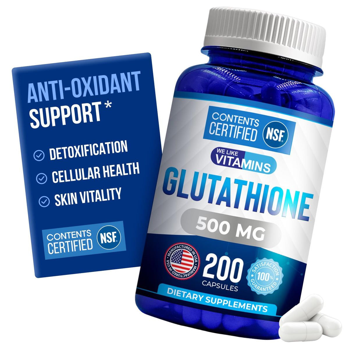NSF Certified glutathione capsules for wellness