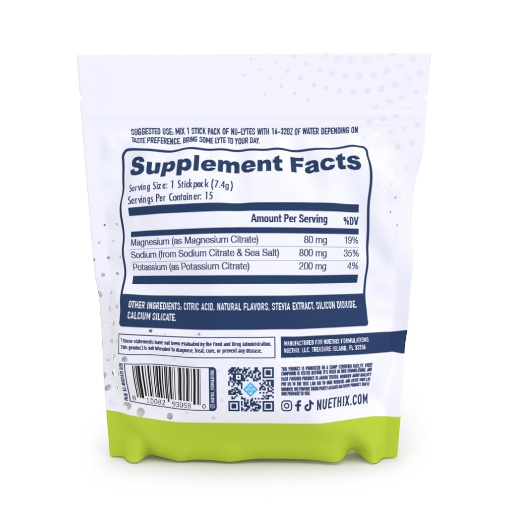 NU-LYTES electrolyte powder packets