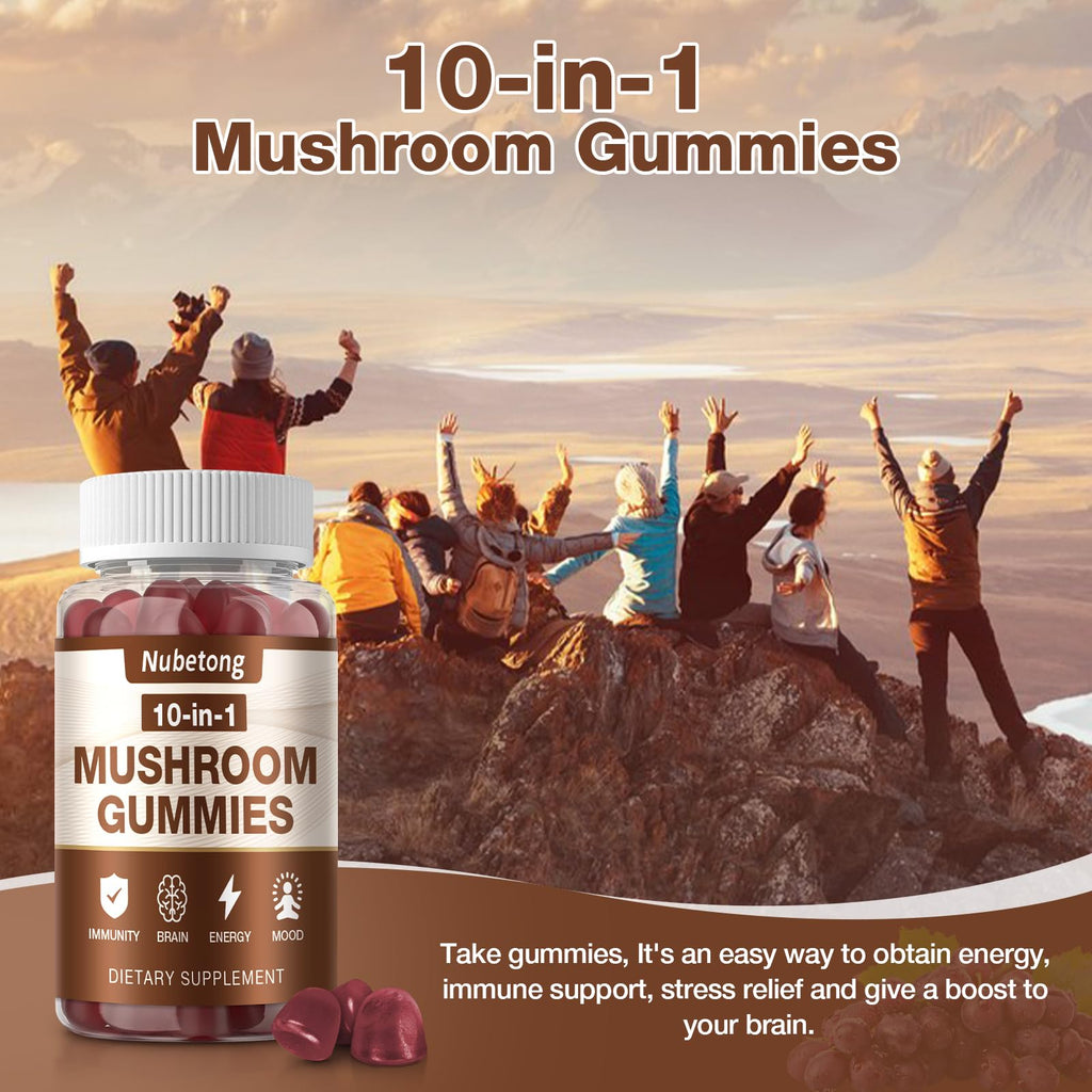 NUBETONG mushroom gummies for enhanced immunity