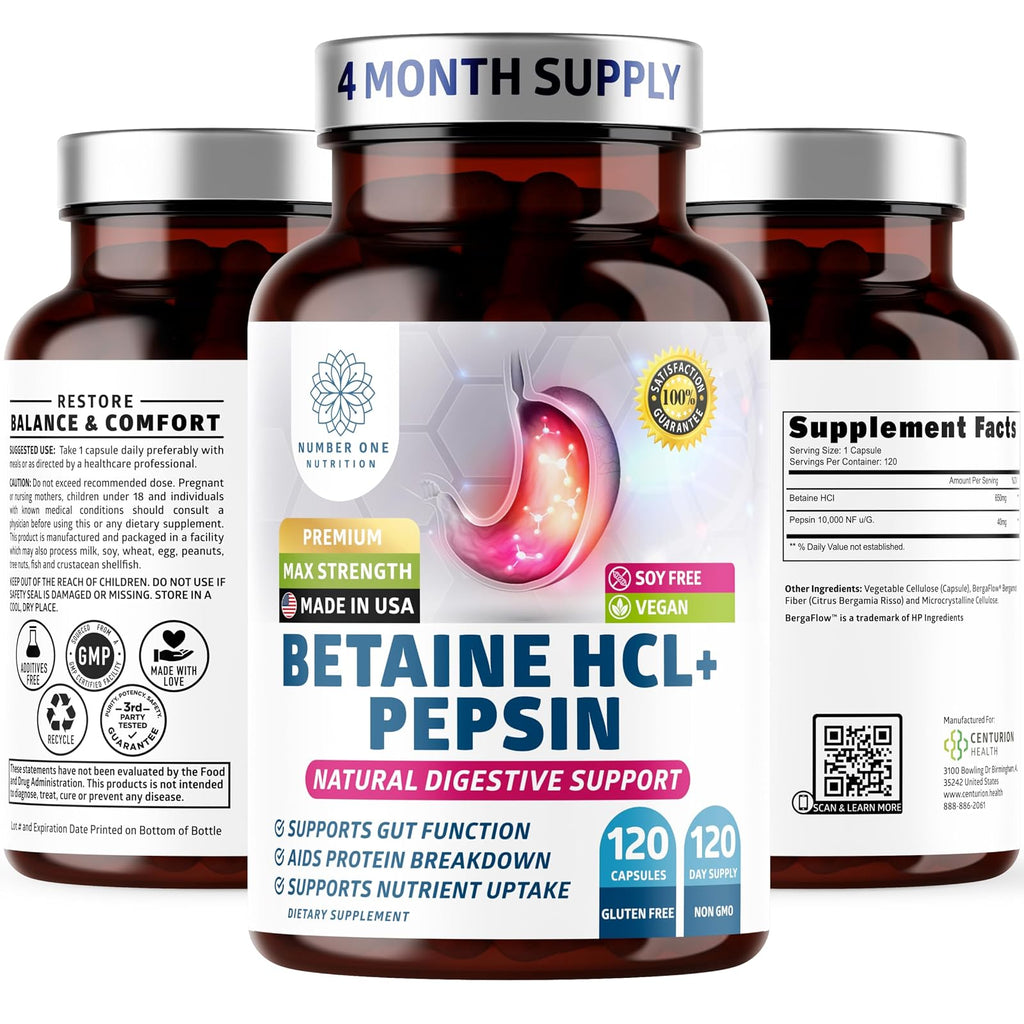 Number One Nutrition Betaine Hydrochloride capsules