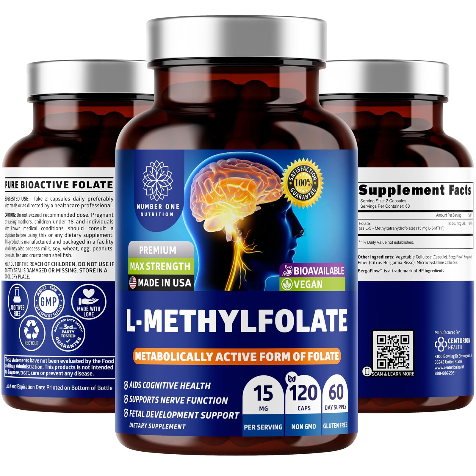 Number One Nutrition L-Methylfolate capsules