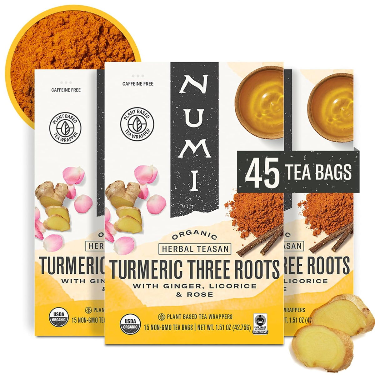 Numi Organic turmeric herbal tea bags