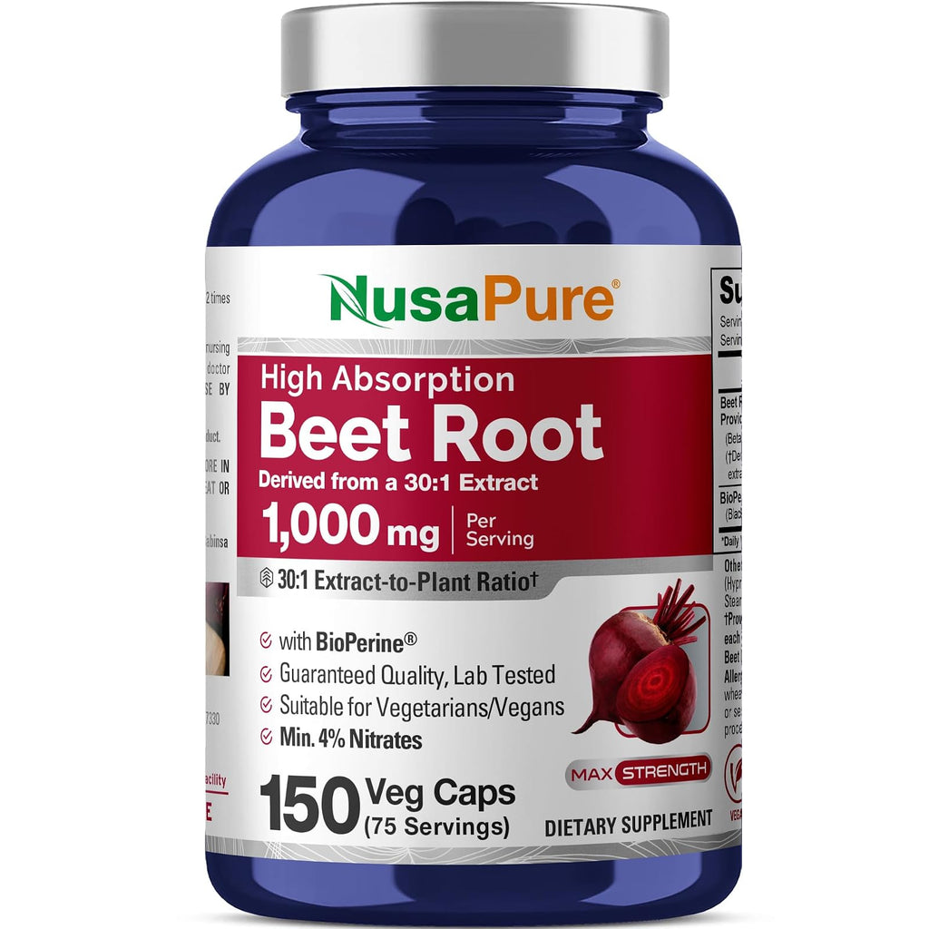 NusaPure beet root capsules for energy