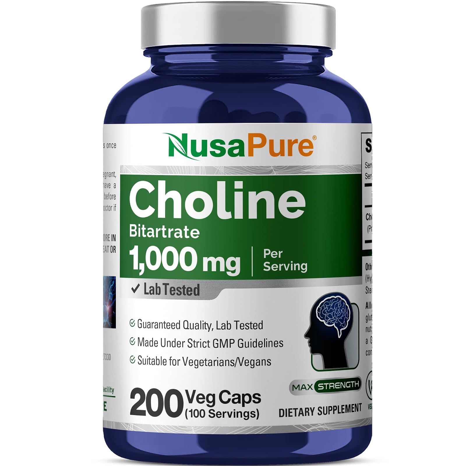 NusaPure Choline Bitartrate capsules