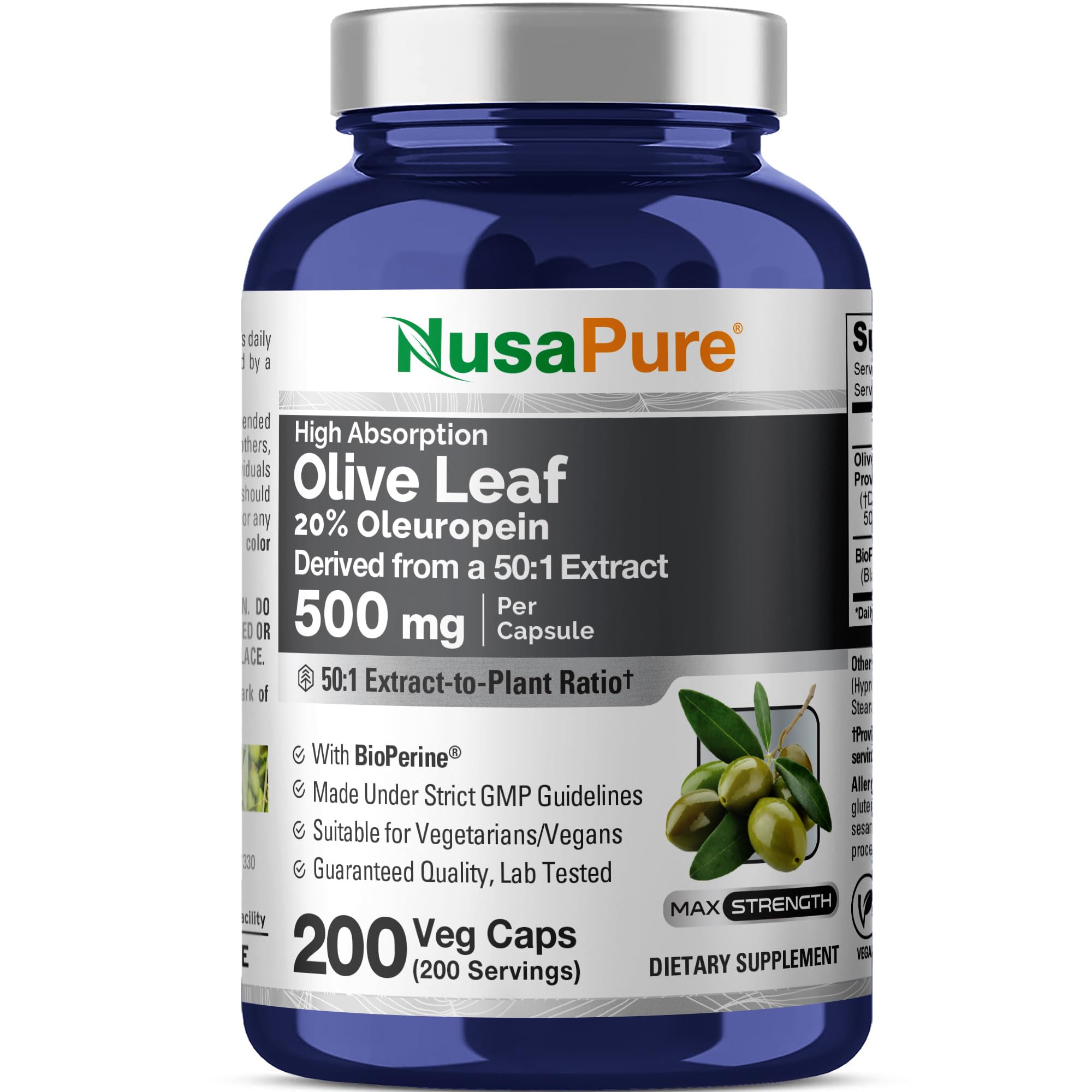 NusaPure olive leaf extract capsules
