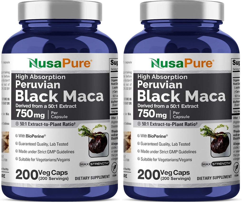 NusaPure Peruvian Black Maca capsules