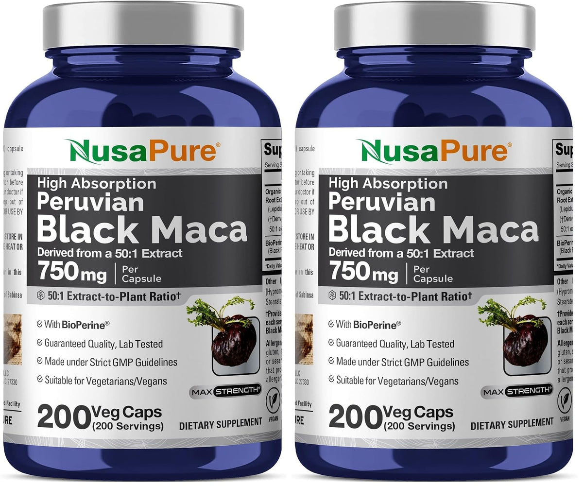 NusaPure Peruvian Black Maca capsules