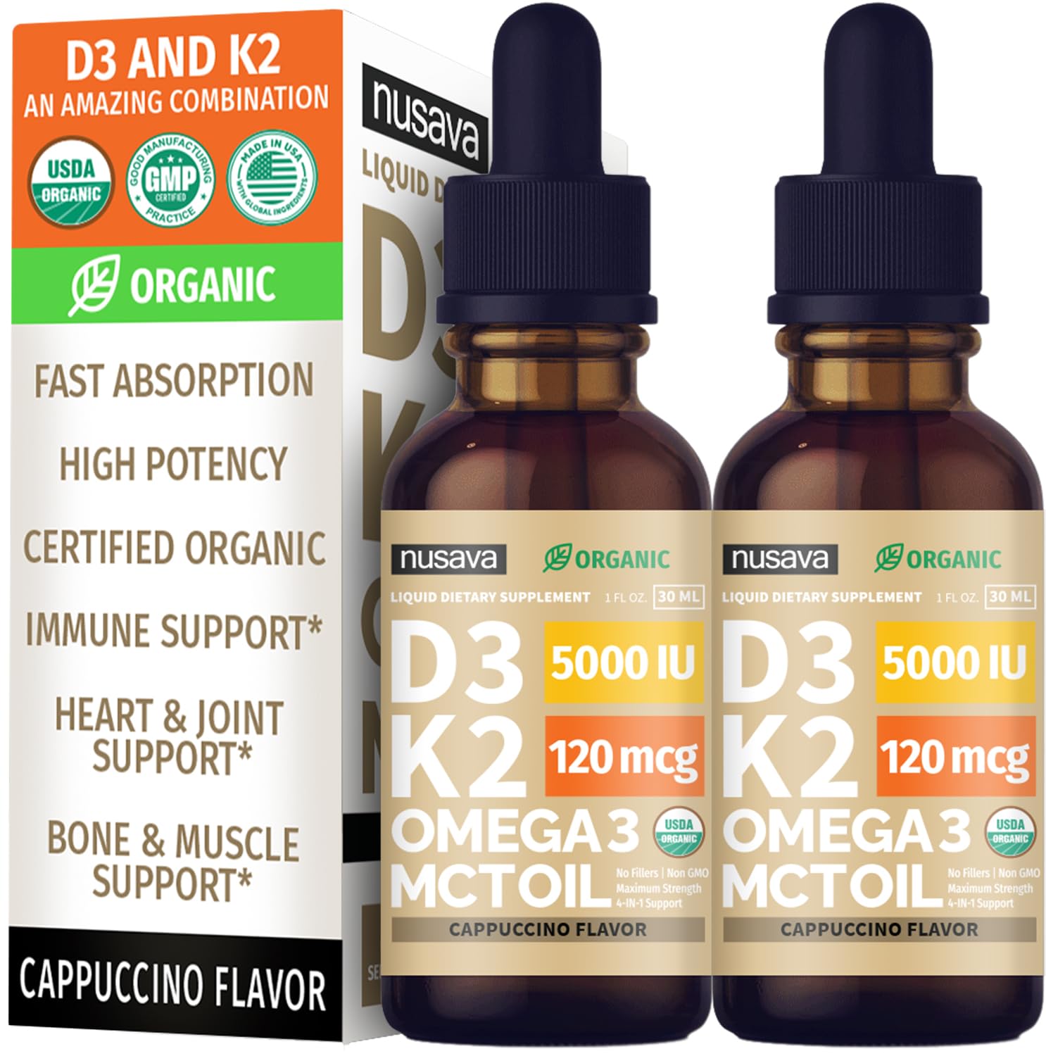 NUSAVA Organic Vitamin D3 K2 benefits