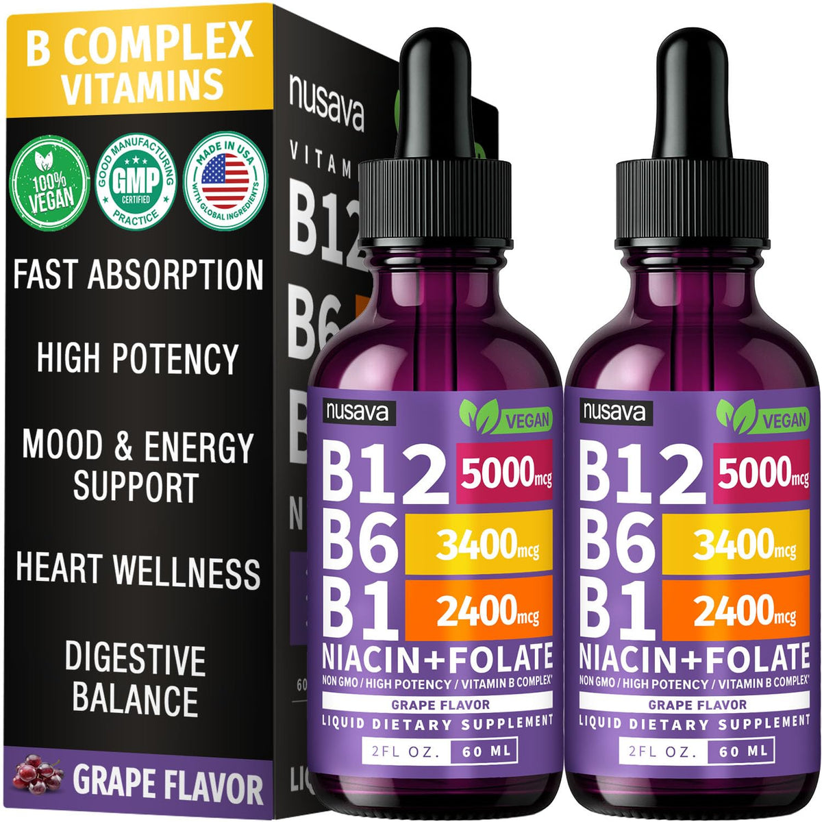 NUSAVA vitamin B12 liquid drops