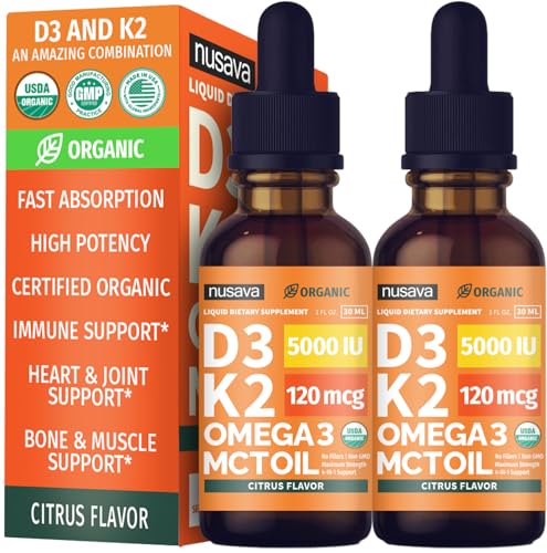NUSAVA vitamin D3 K2 drops