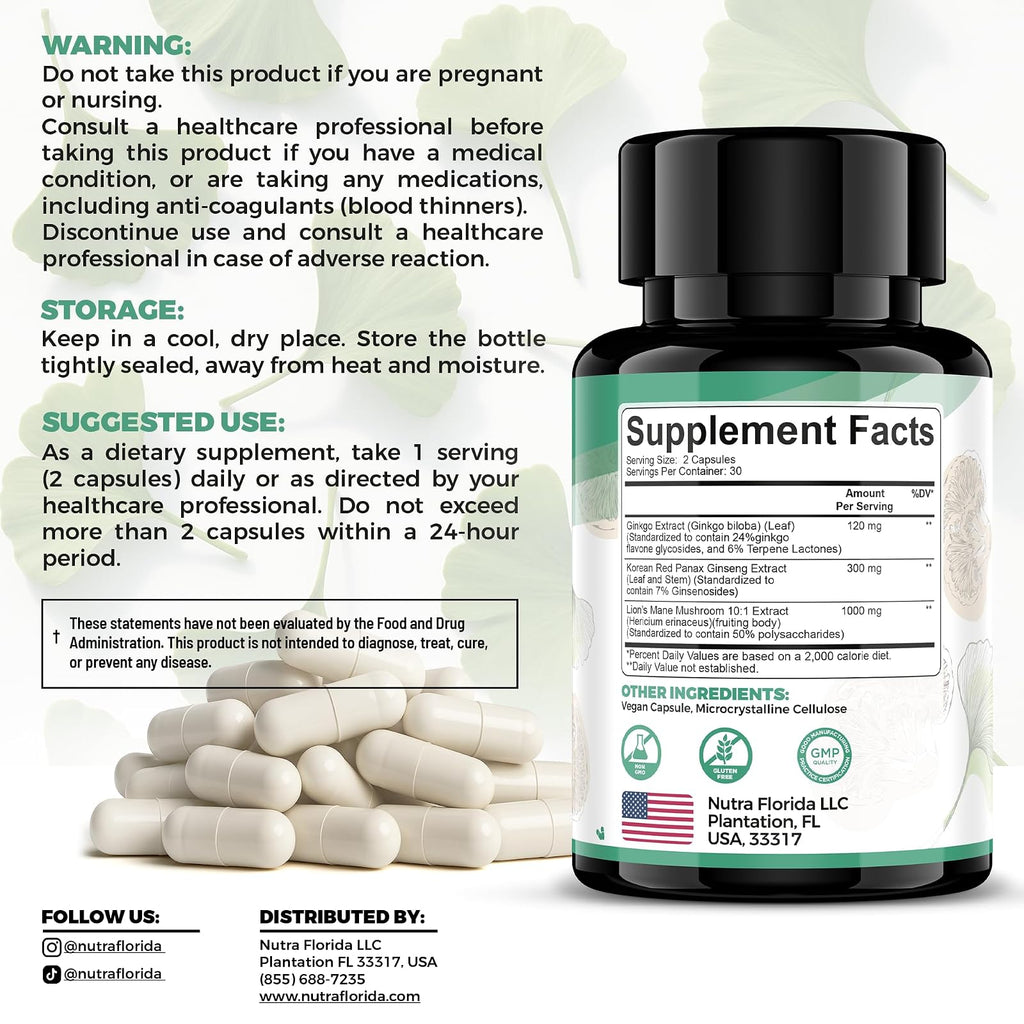 Nutra Florida Ginkgo Biloba supplement