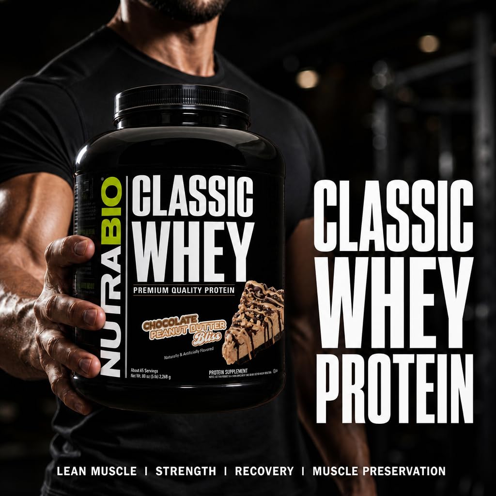 NutraBio 25g whey protein per serving