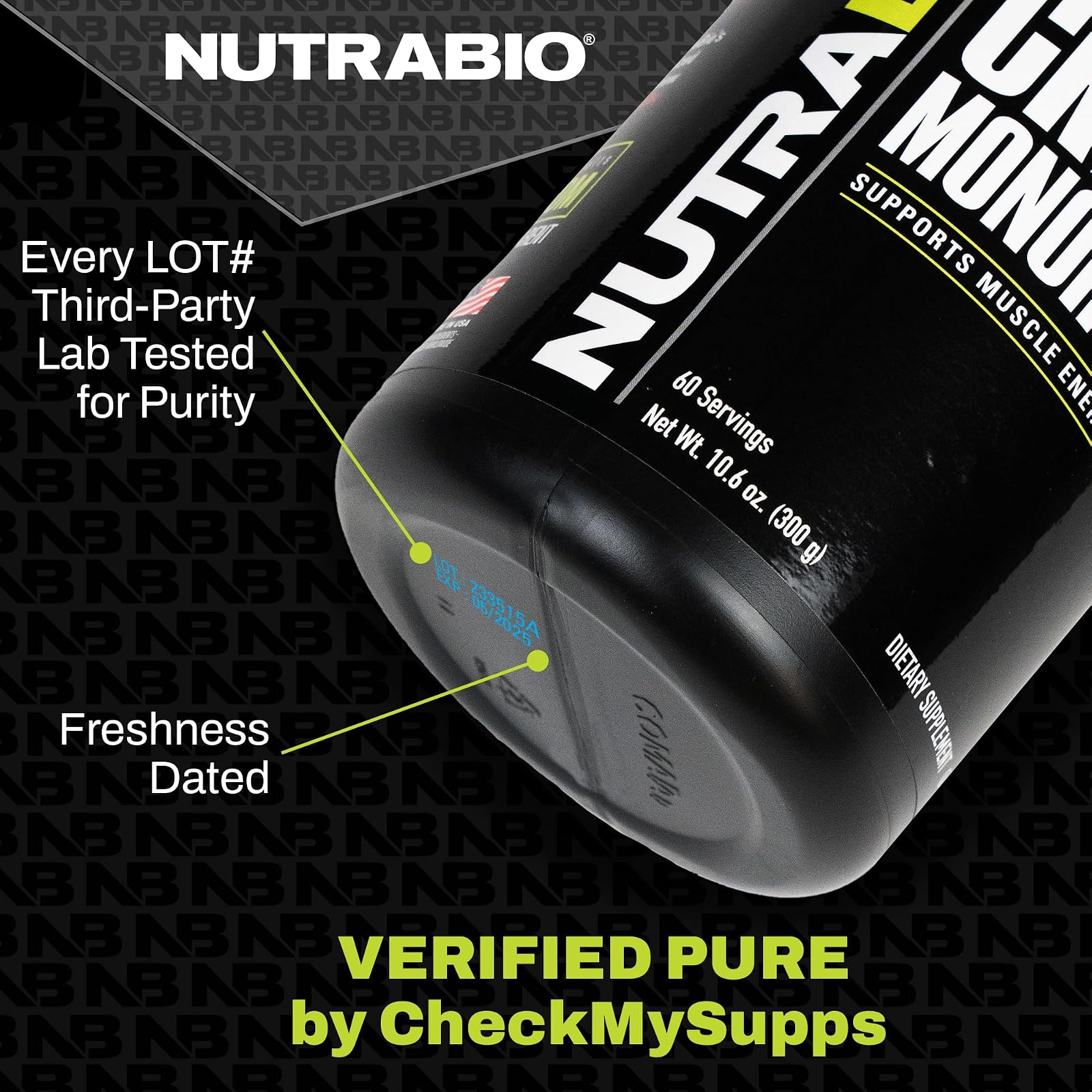 NutraBio 360g Beta Alanine container