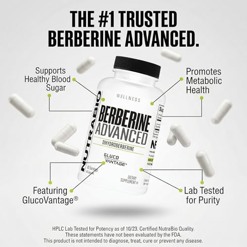 NutraBio berberine capsules for energy
