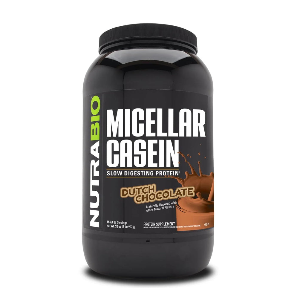 NutraBio casein protein powder chocolate