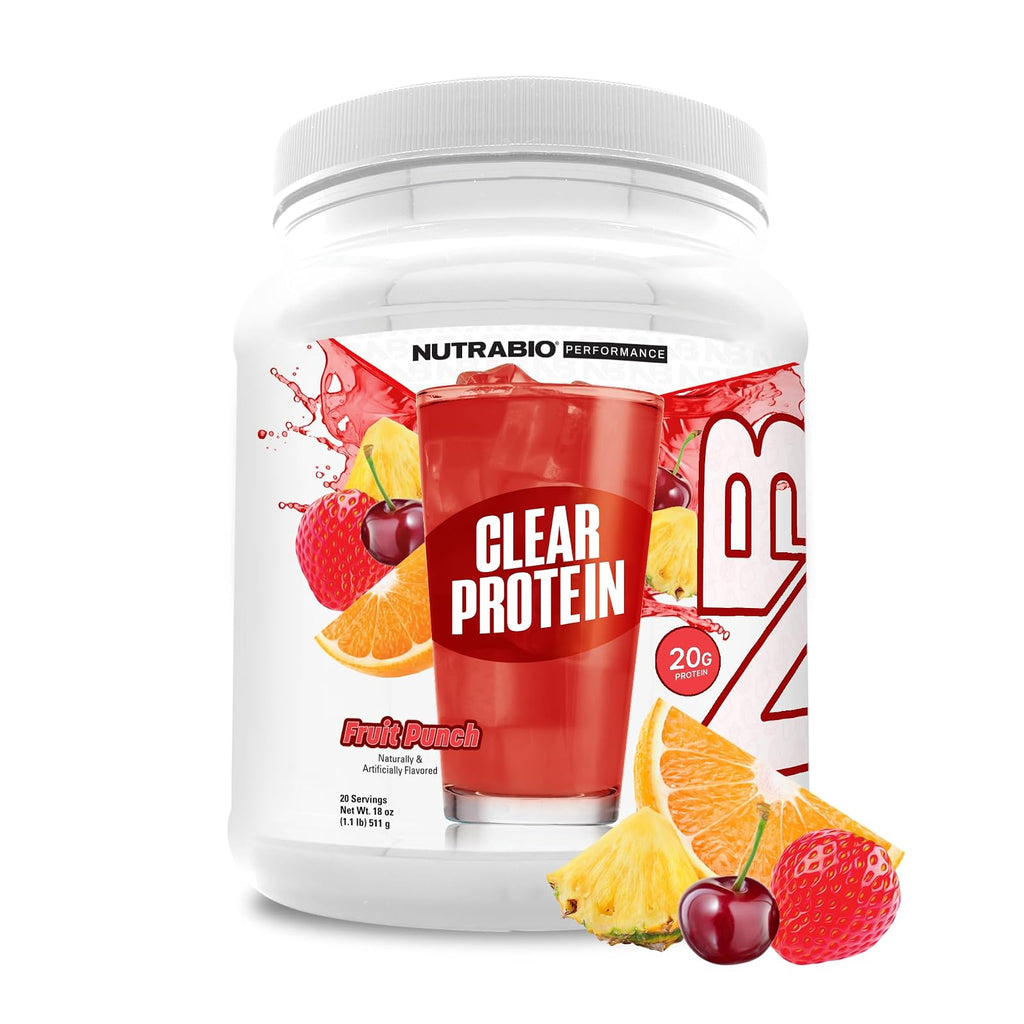 NutraBio clear whey protein fruit punch