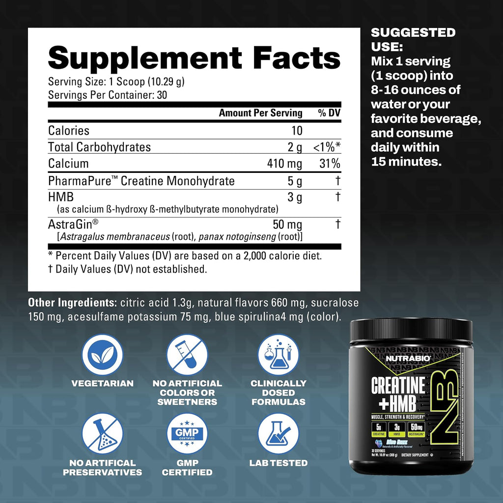 NutraBio creatine for faster recovery