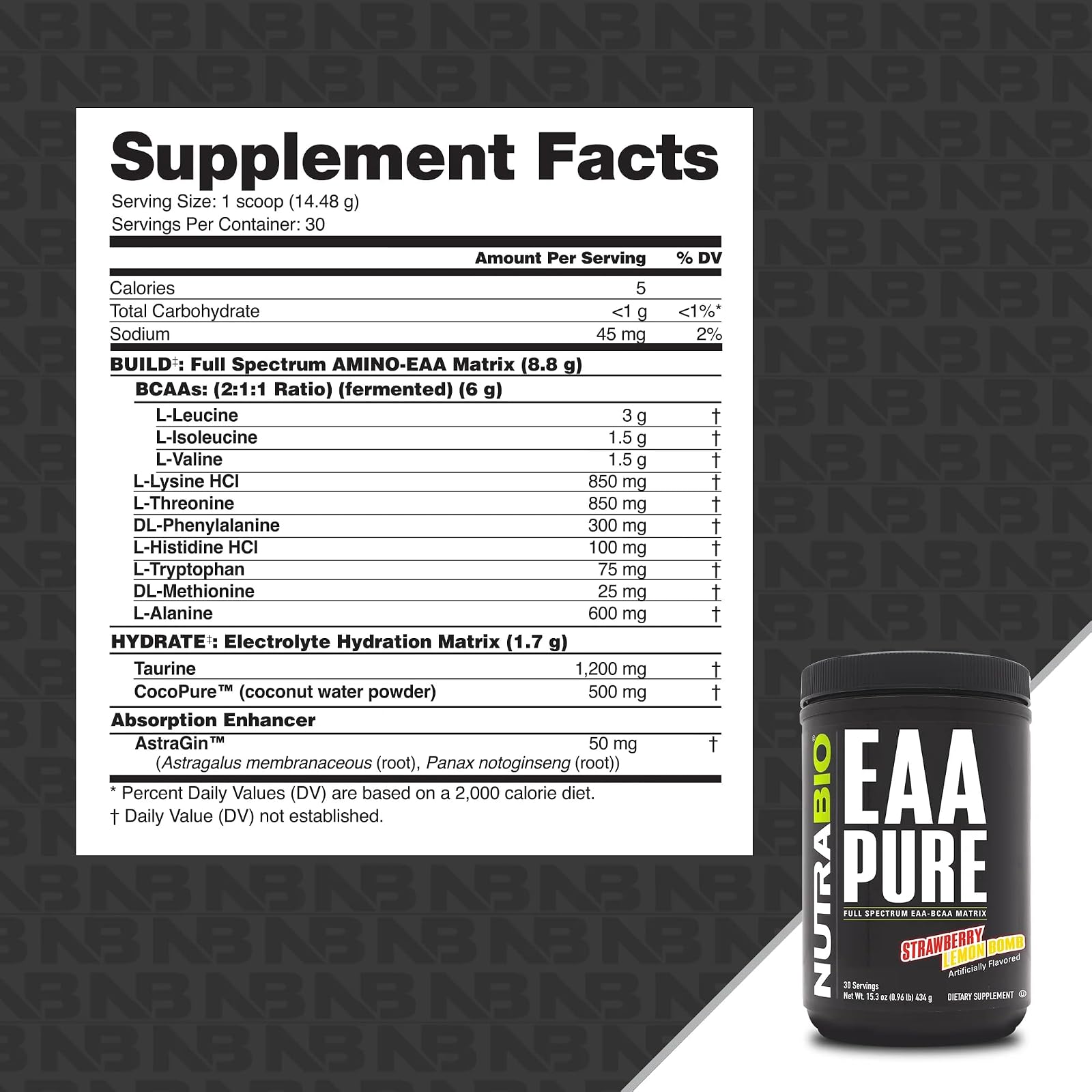 NutraBio EAA BCAA blend for energy