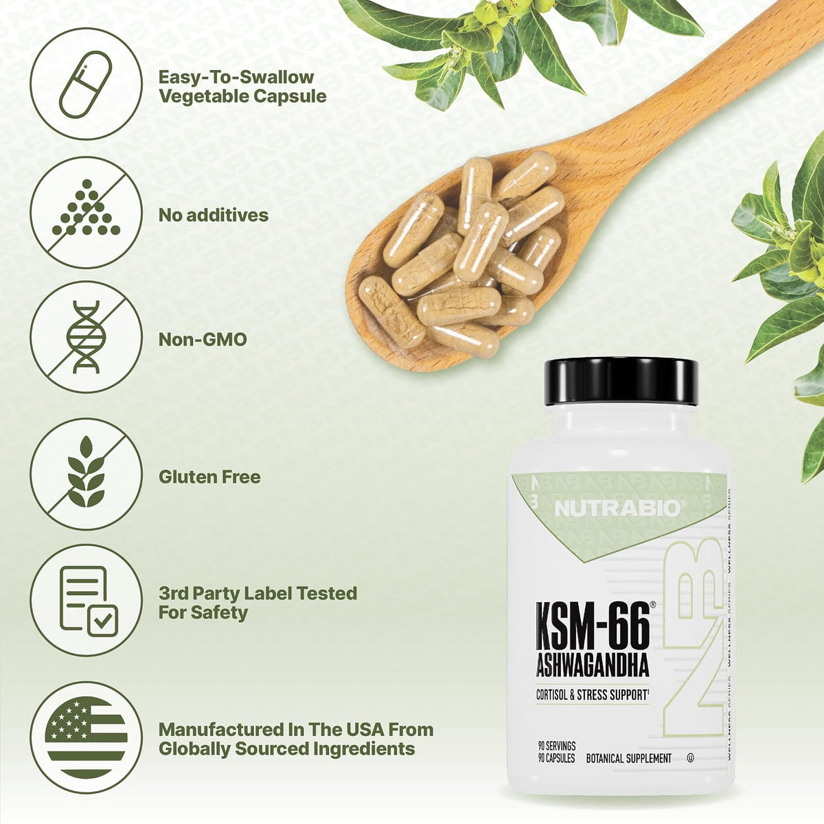 NutraBio herbal ashwagandha for wellness
