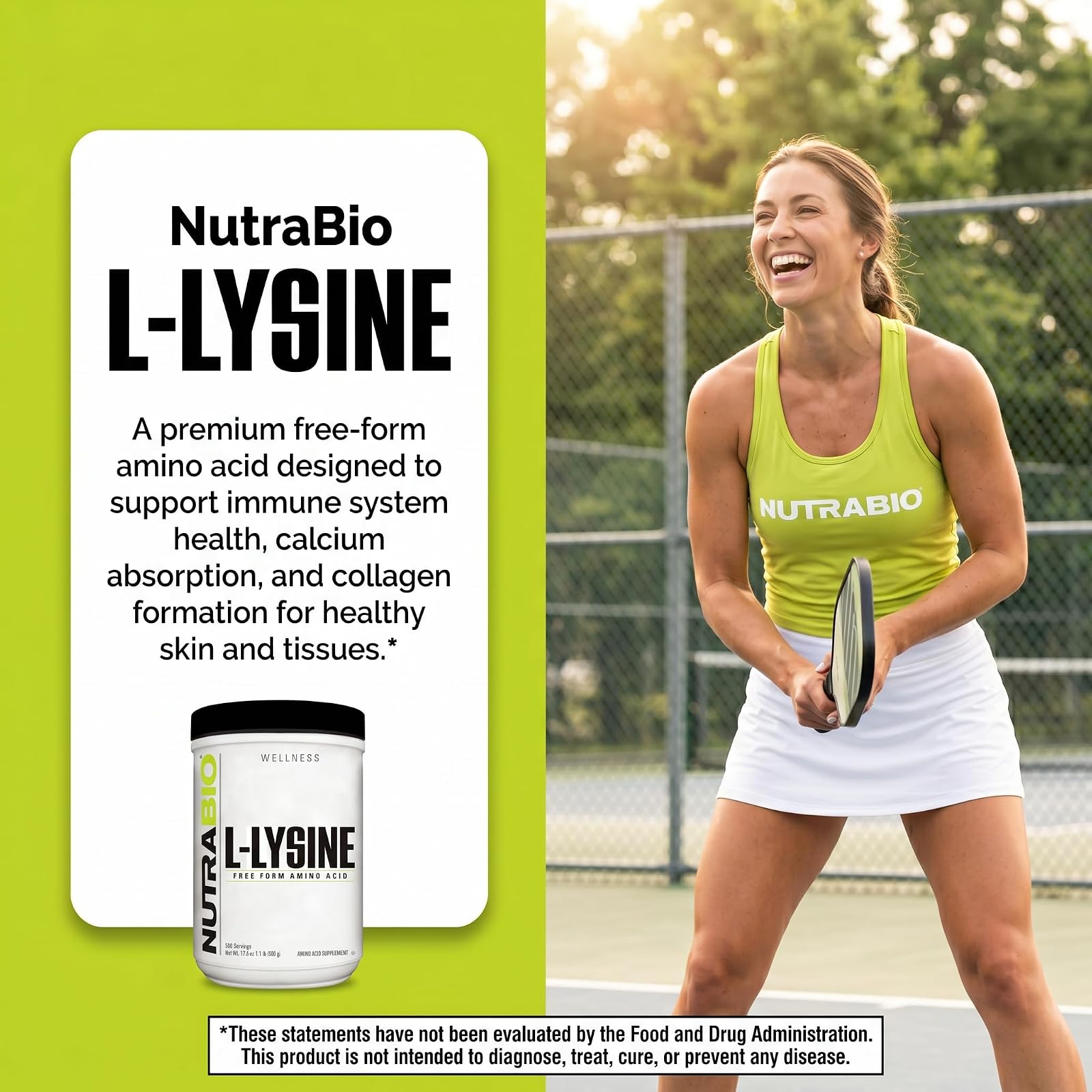 NutraBio l-lysine for muscle recovery