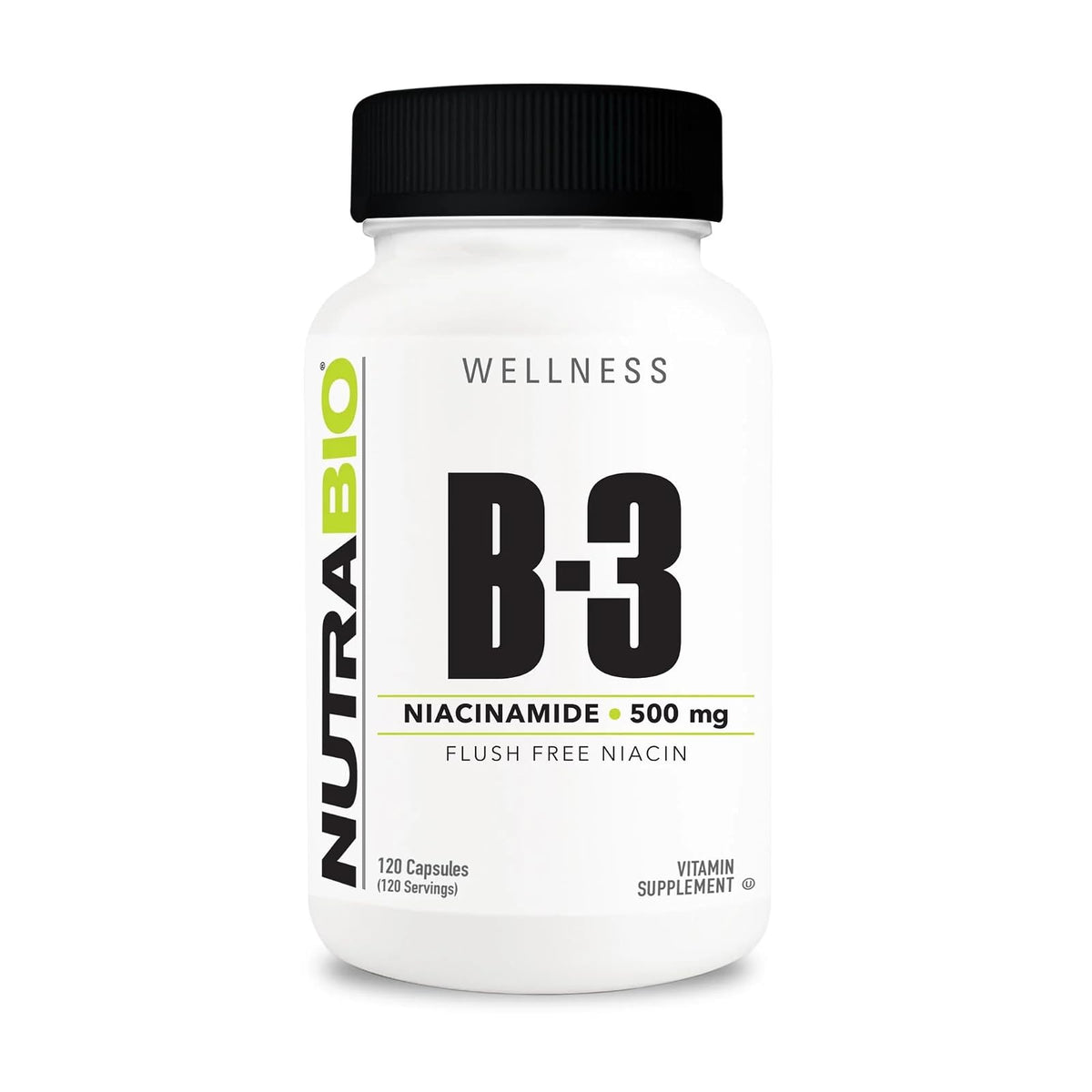 NutraBio Niacinamide 500 mg capsules