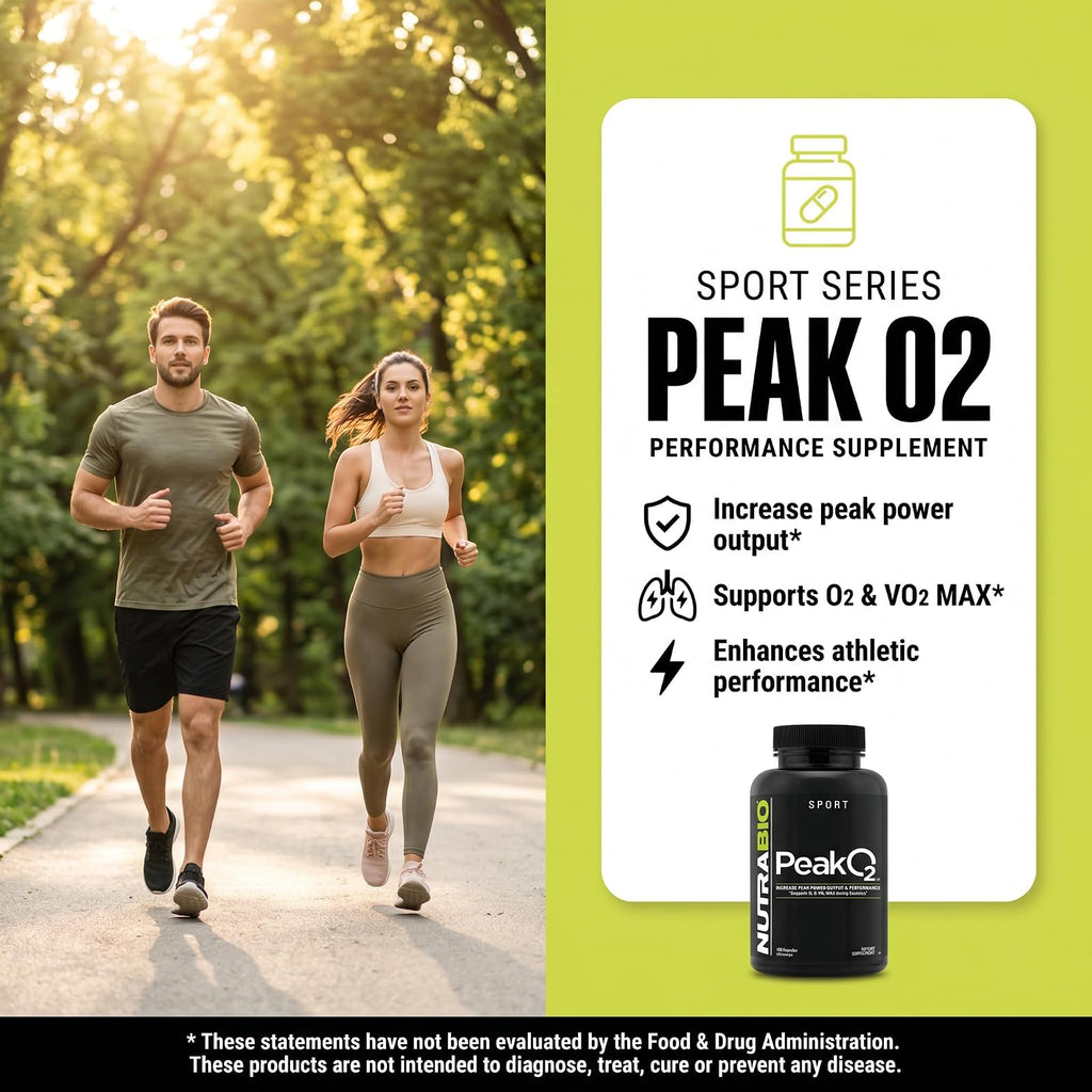 NutraBio PeakO2 capsules for strength training