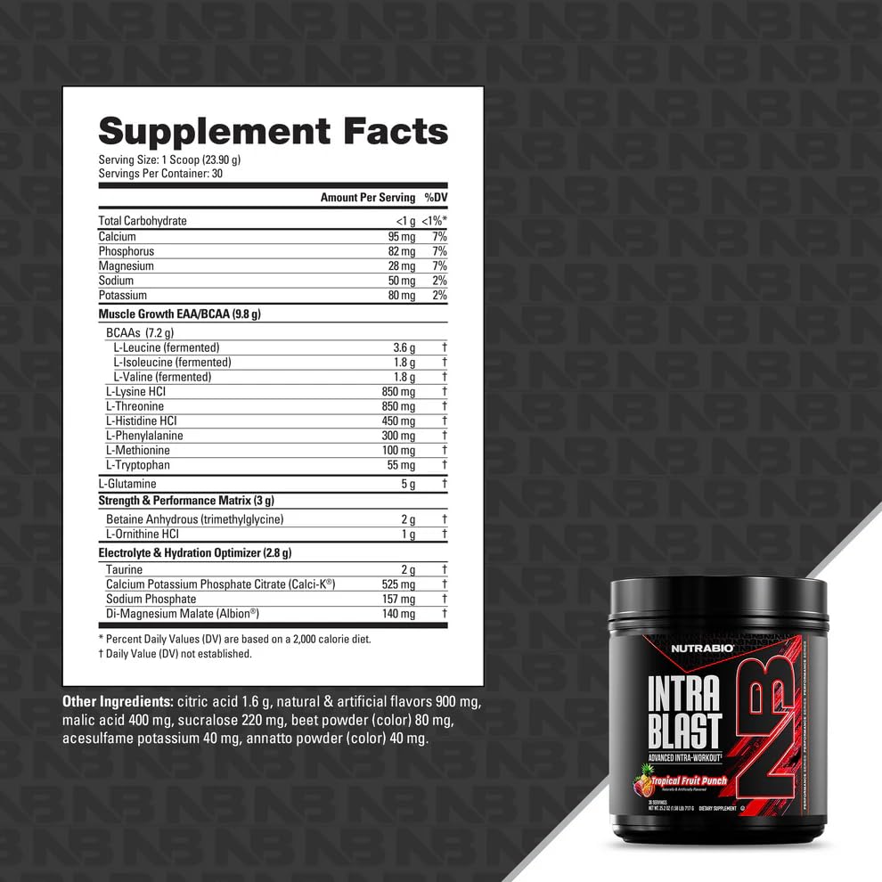 NutraBio tropical fruit punch flavour