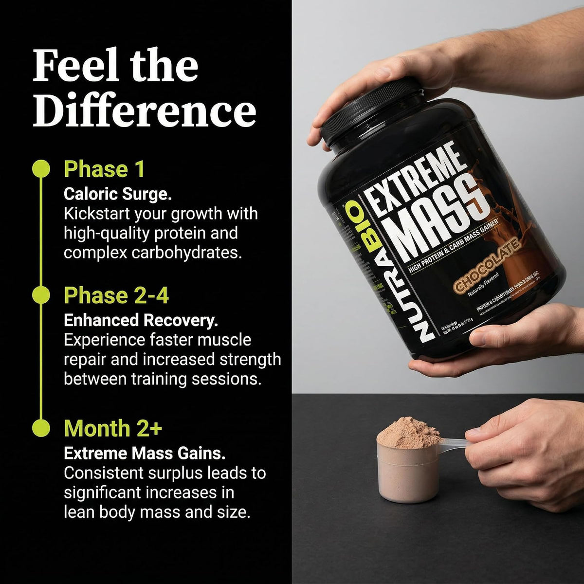 NutraBio weight gainers with 53g protein