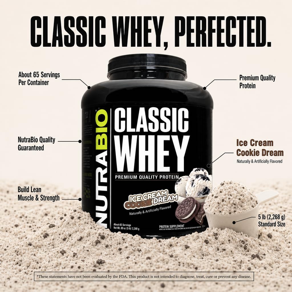 NutraBio whey protein 5 lbs tub