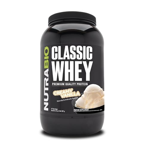 NutraBio whey protein creamy vanilla