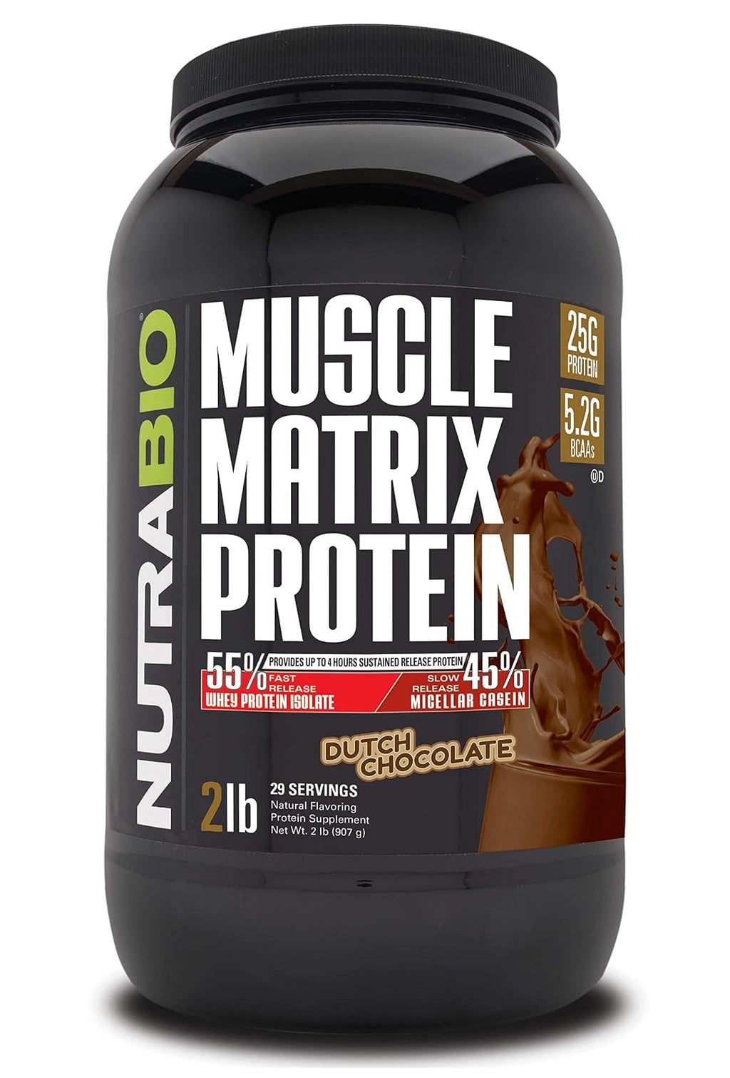 NutraBio whey protein Dutch chocolate