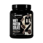 NutraBio whey protein isolate cookies and cream