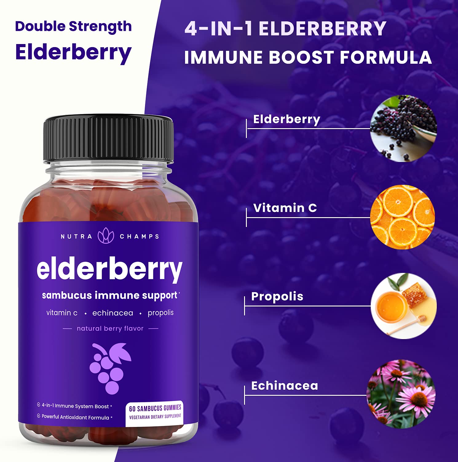 NutraChamps elderberry gummies for daily health